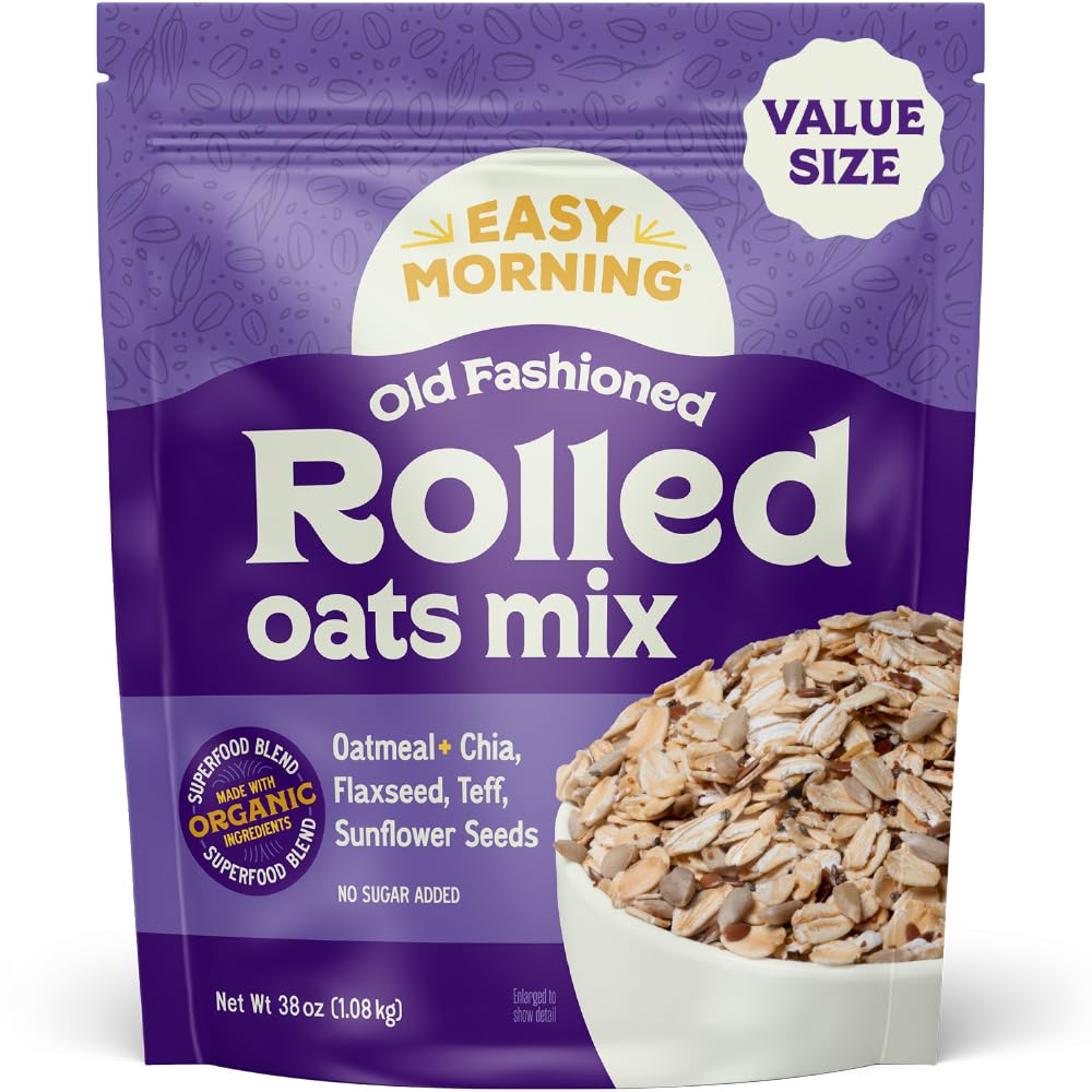 Easy Morning Rolled Oatmeal DEF29 Mix, Organic Ingredients, Naturally ...