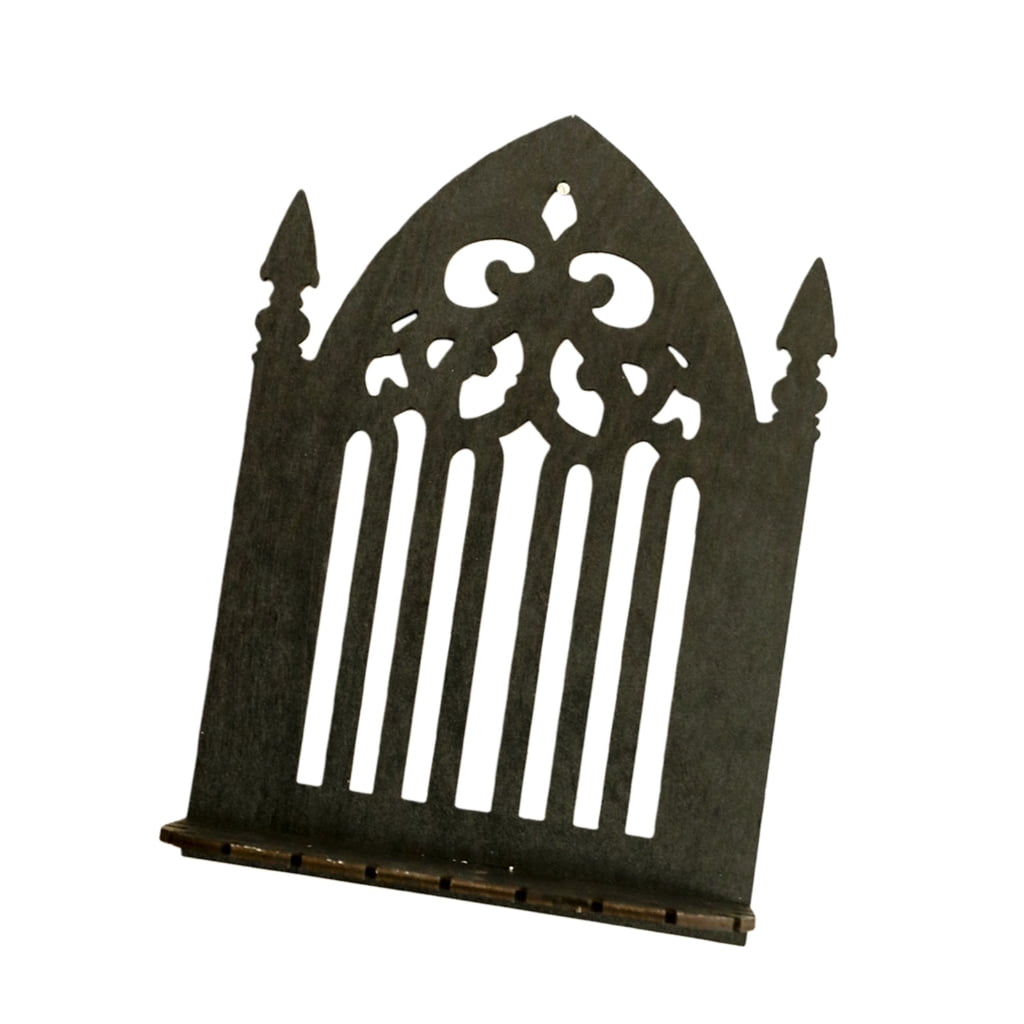 Easy Mounting Black Gothic Decorative Shelf For Renters And Book ...