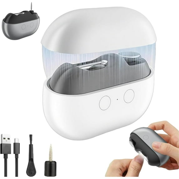 Easy Nail Trimmer, 3 in 1 Smart Electric Finger Nail Grinder Cutter Two ...