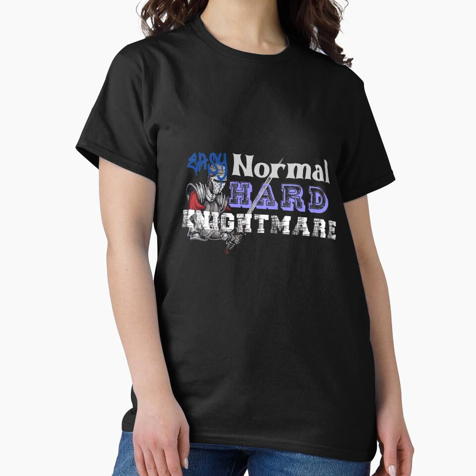 Easy Normal Hard Knightmare Fun Difficulty Humor Gamer Theme Unisex T ...