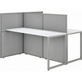 Easy Office 60W 2 Person Cubicle Desk with 45H Panels in White ...