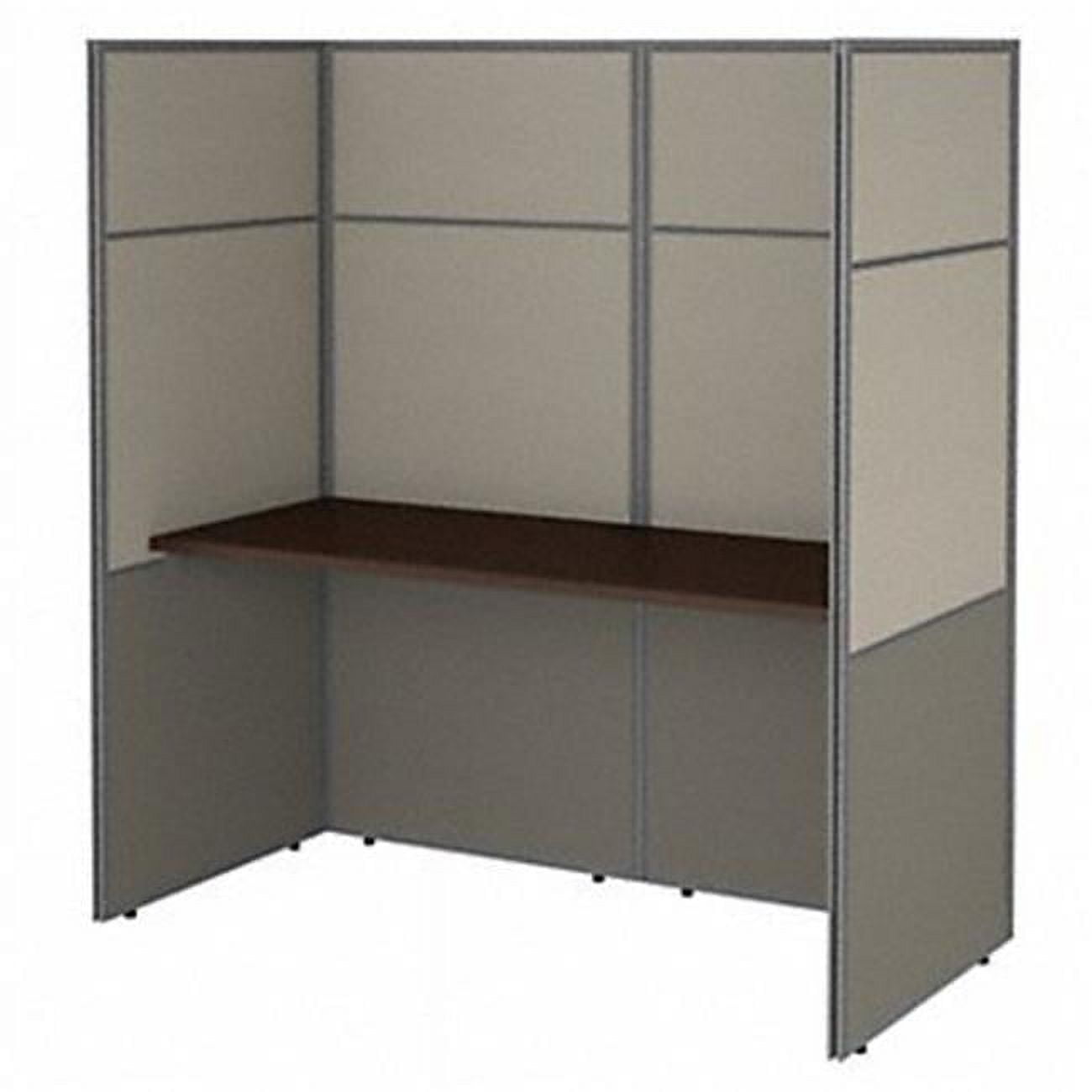 Easy Office Desk with Closed Cubicle Panel - Mocha Cherry - Walmart.com