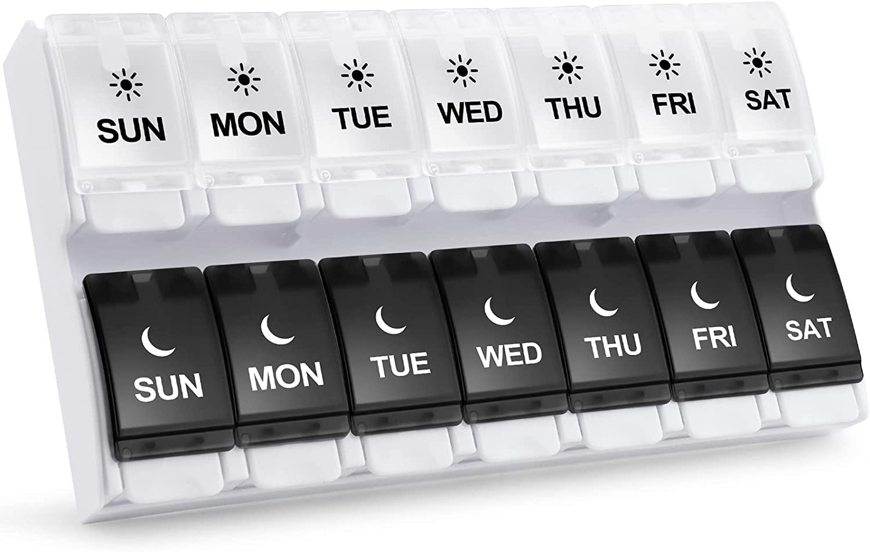 Easy Open Pill Organizer 2 Times a Day, Large 7 Day Pill Box Twice a ...