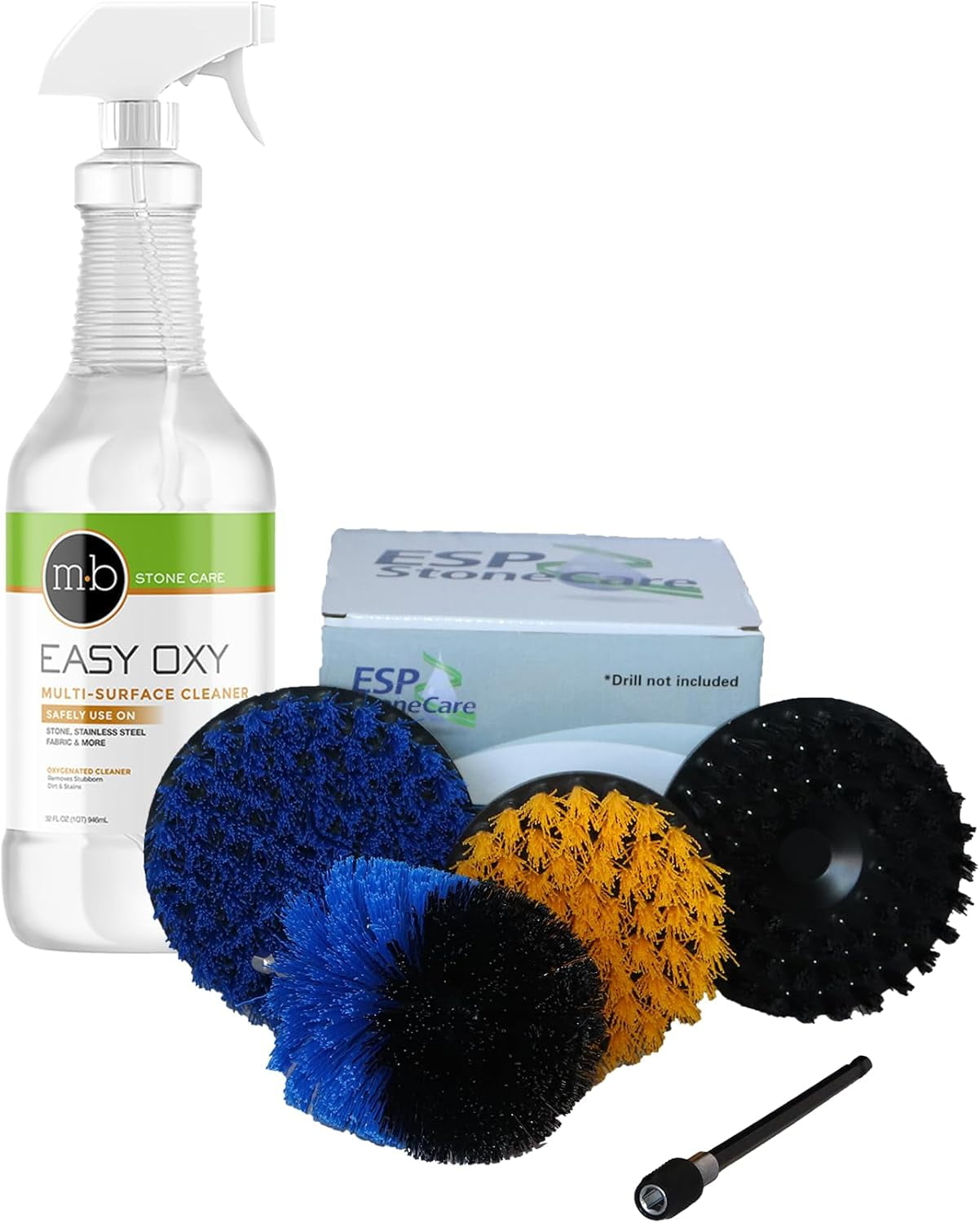 Easy Oxy Marble Tile Grout Cleaner with Drill Brush KIT - Cleans ...