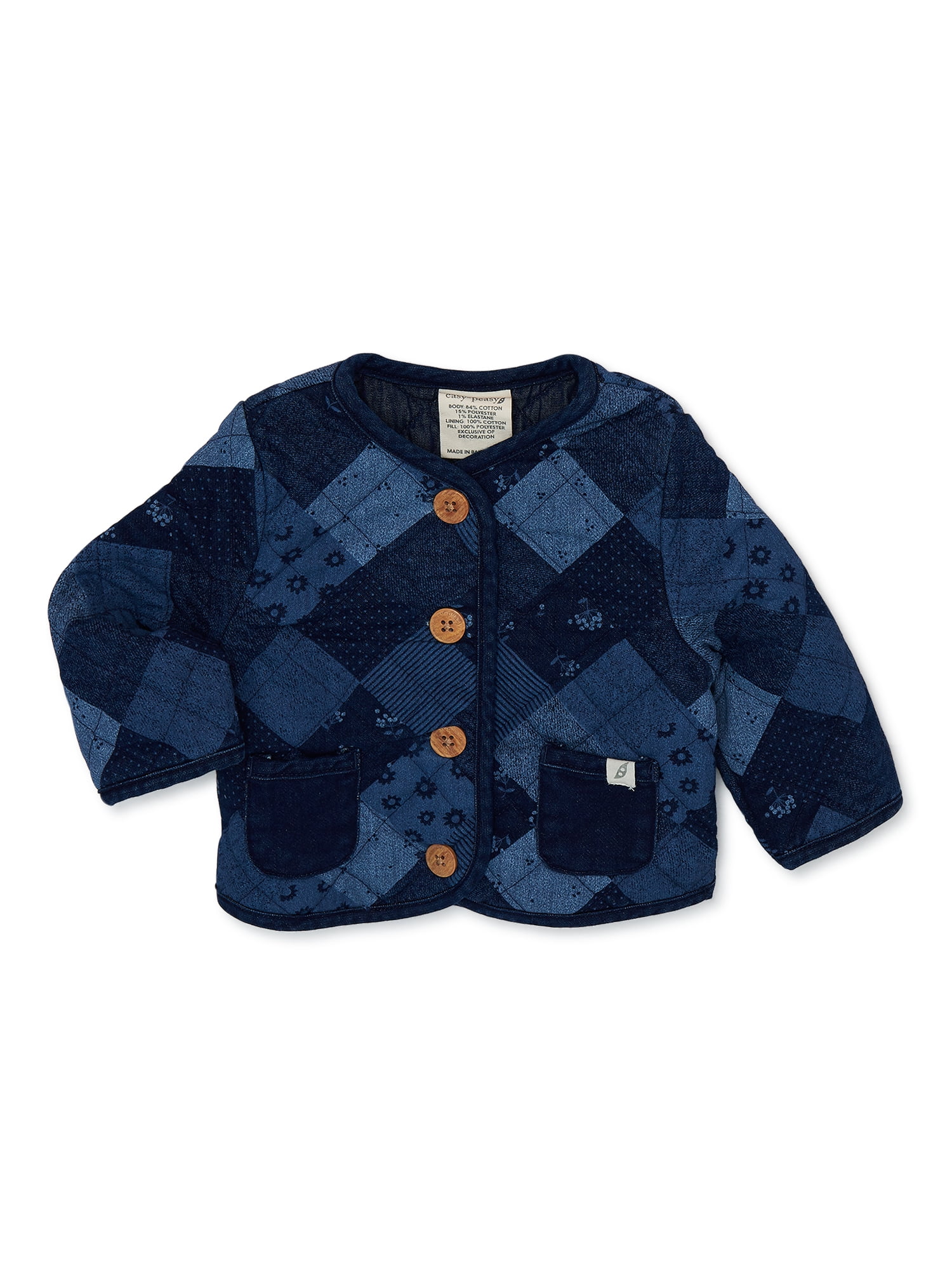 Easy Peasy Newborn Infant Baby Girl Quilted Jacket, Sizes 0-24 Months ...