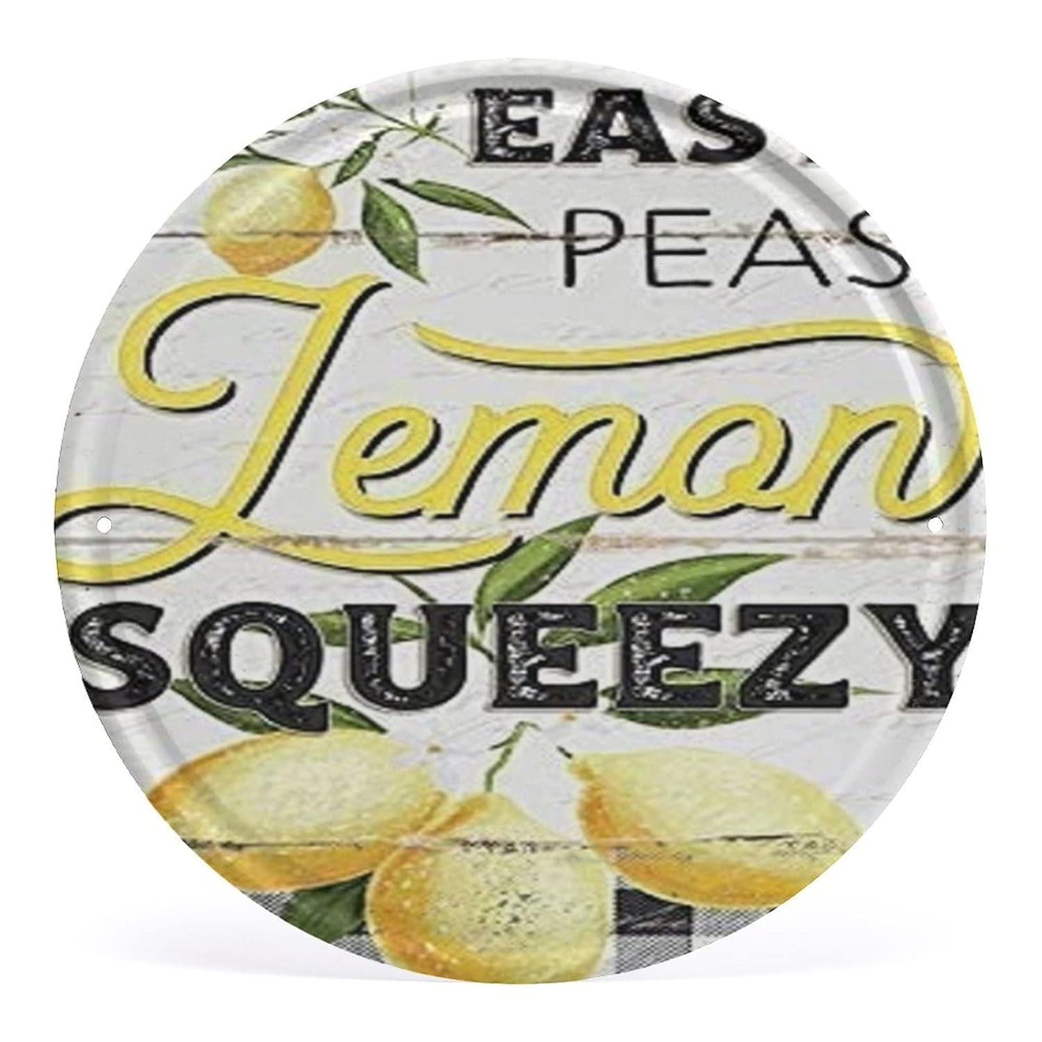 Easy Peasy Lemon Squeezy Garden Lemon Decor New Vintage Retro Round ...
