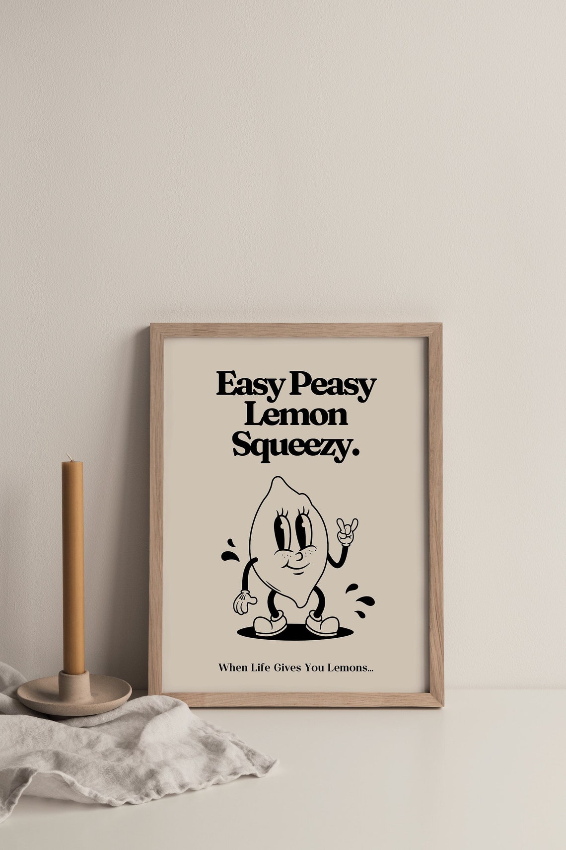 Easy Peasy Lemon Squeezy , Retro Cartoon Character, Motivational ...