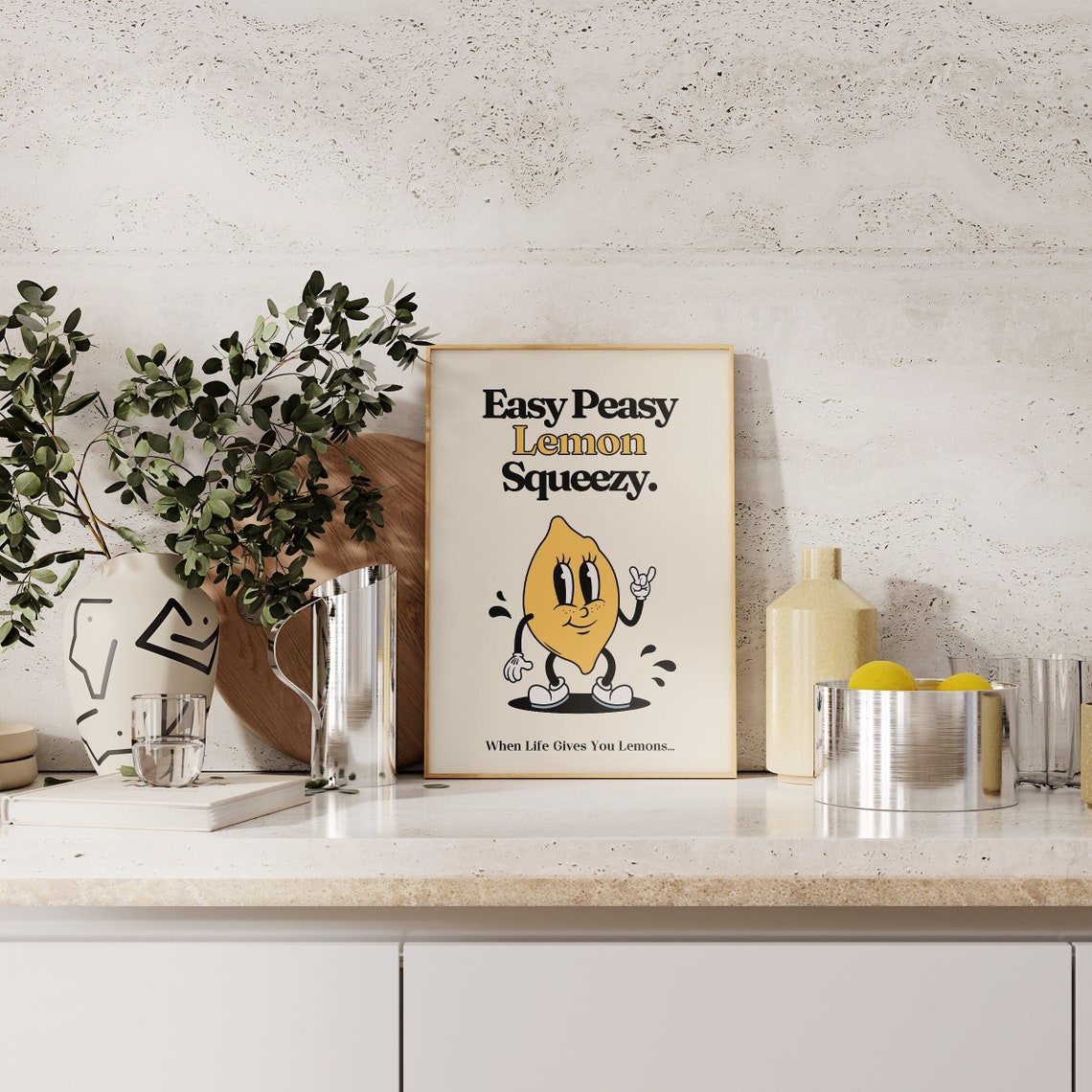 Easy Peasy Lemon Squeezy , Retro Cartoon Character, Motivational ...