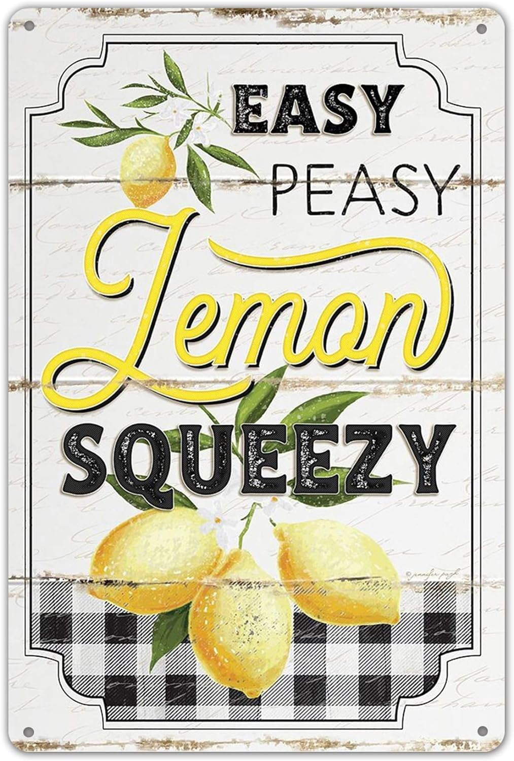 Easy Peasy Lemon Squeezy Vintage Metal Sign,Old Style Garage Bar,Man ...