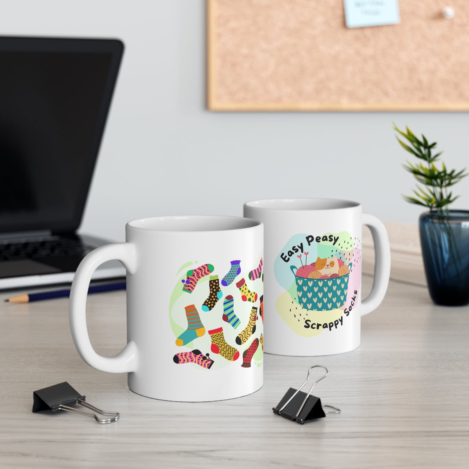 Easy Peasy Scrappy Socks Ceramic Mug 11oz. A perfect cuppa for every ...