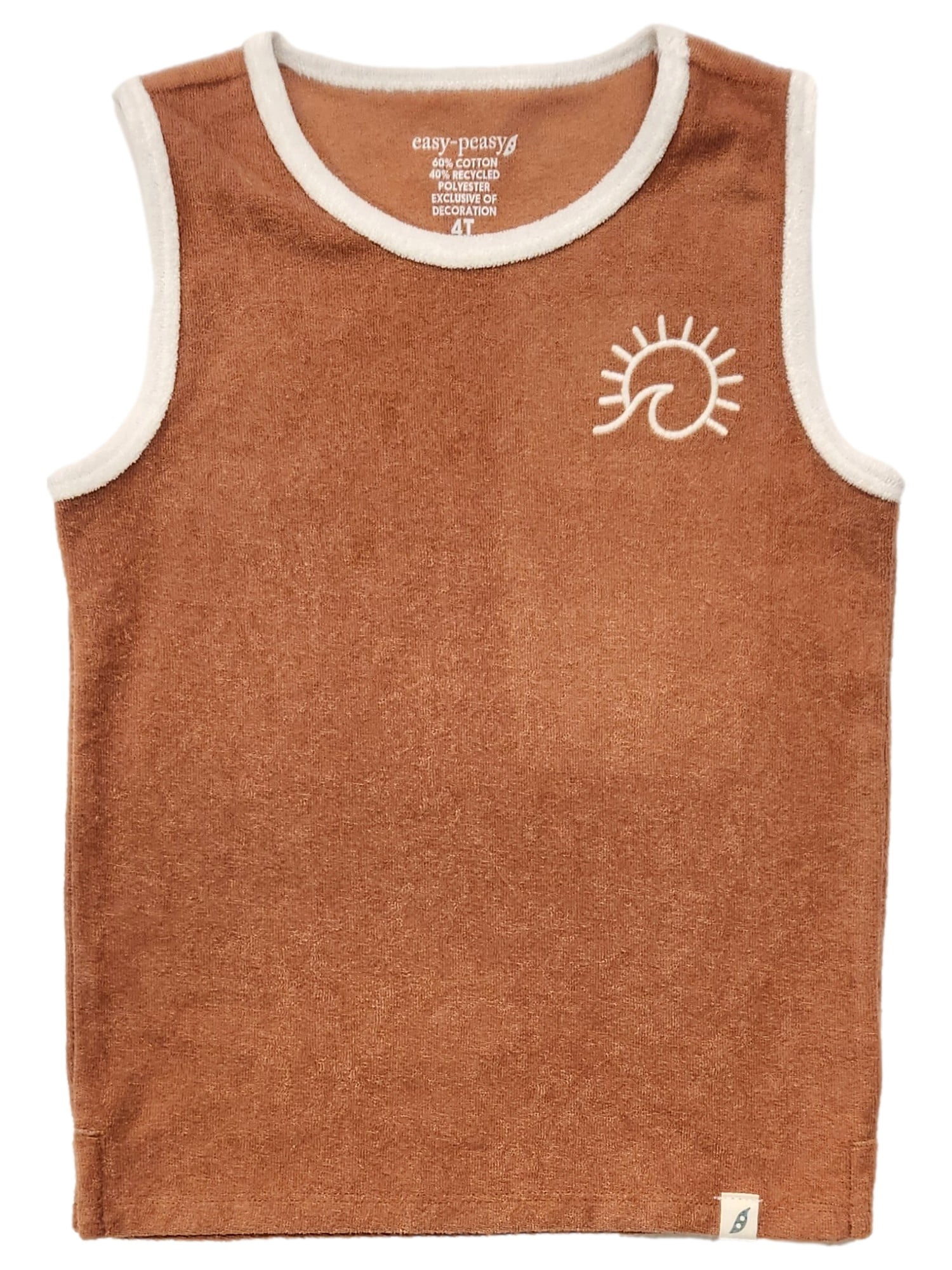 Easy-Peasy Toddler Boys Brown Terry Cloth Muscle Tee Tank Top Shirt 4T ...