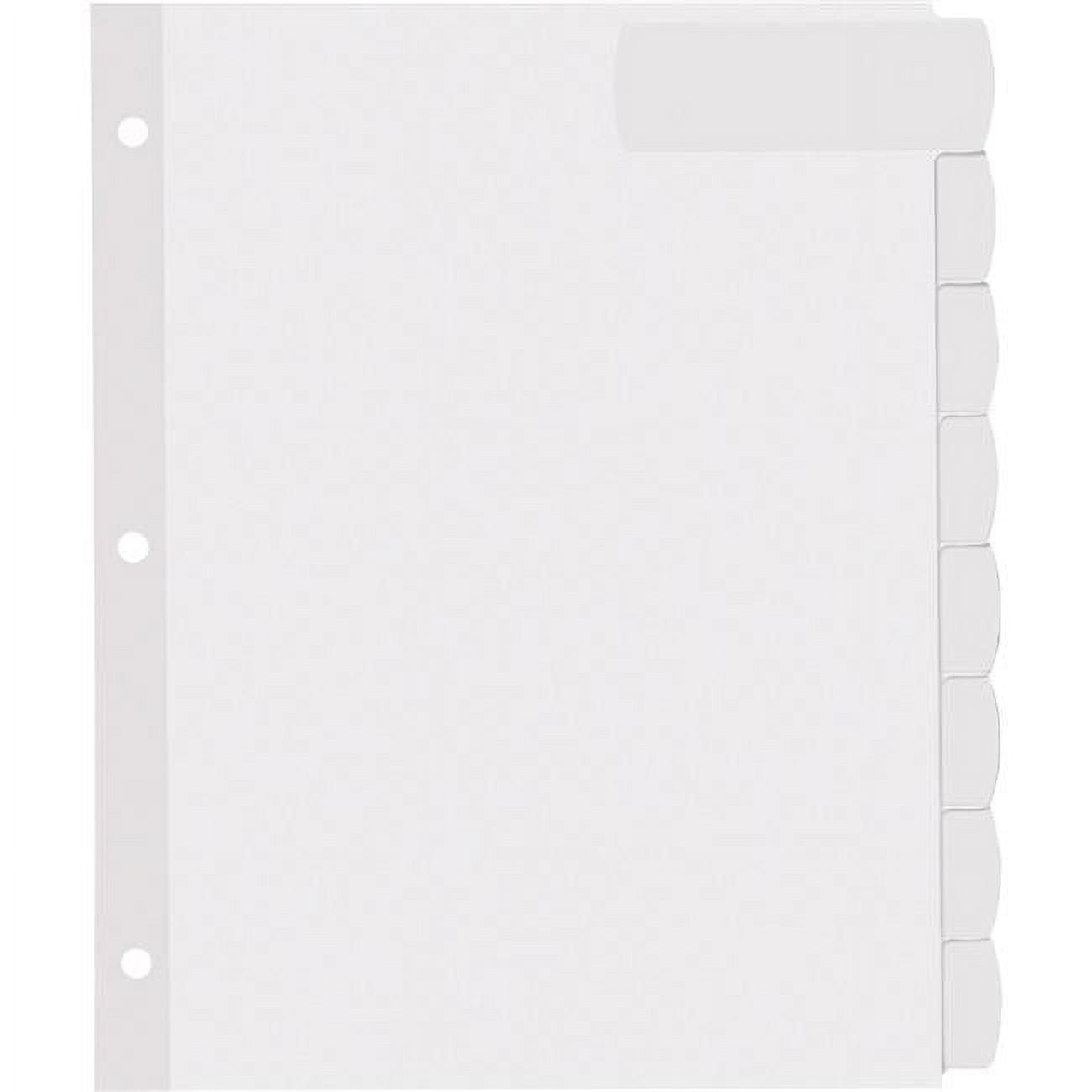 Easy Peel Label Tab Divider, 8 Tab White - Pack of 6 - Walmart.com