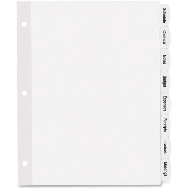 Easy Peel Label Tab Divider, 8 Tab White - Pack of 6 - Walmart.com