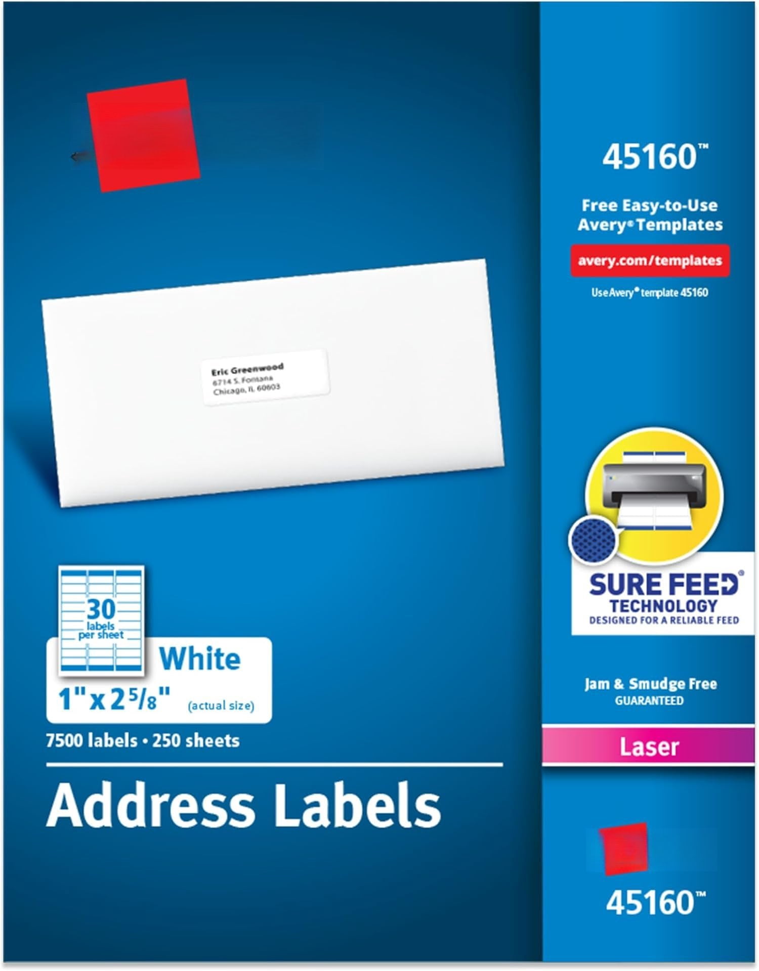Easy Peel Printable Address Labels with Sure Feed, 1" x 2-5/8 ...