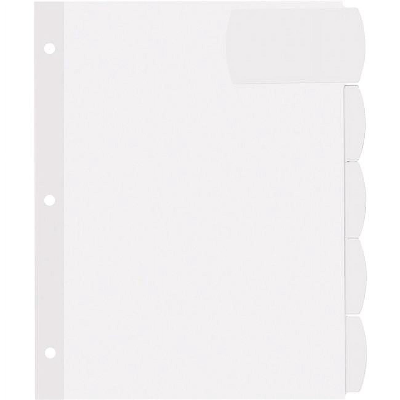 Easy Peel Tab Divider 5 Tab & Large, White - Pack of 20 - Walmart.com