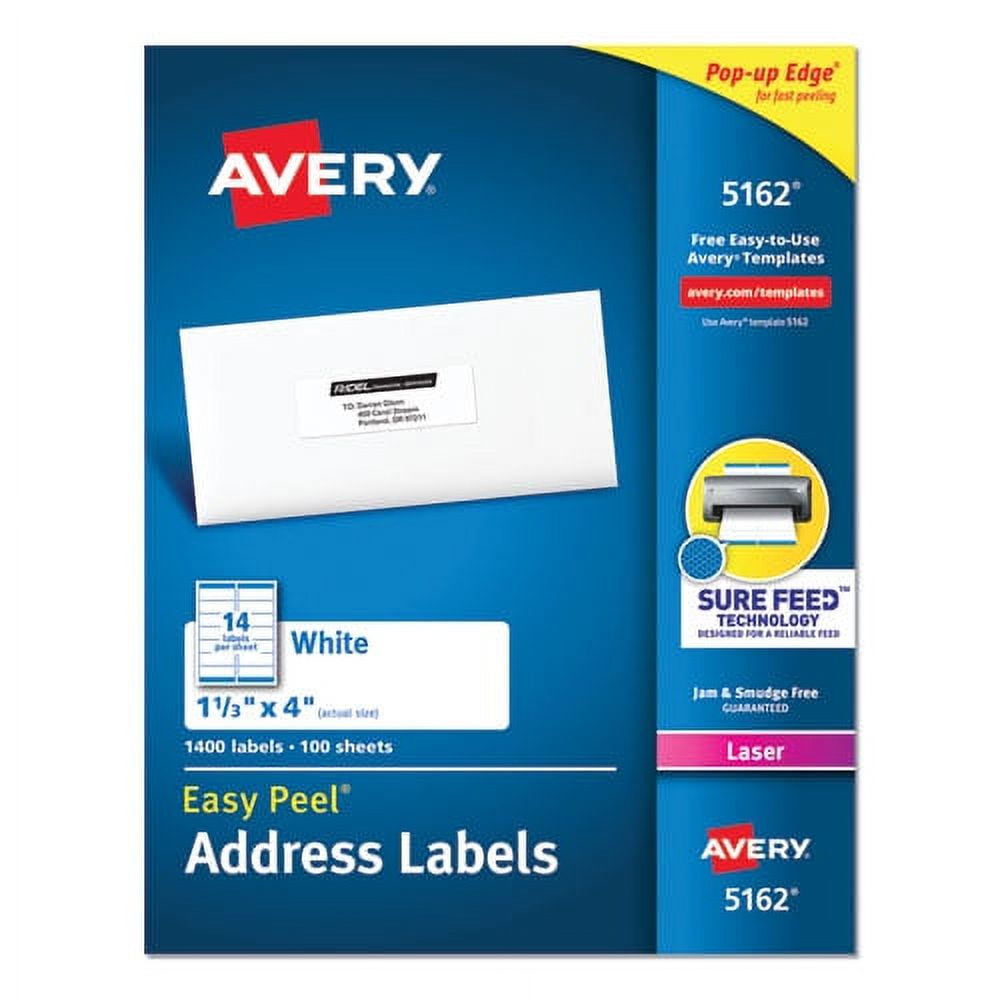 Easy Peel White Address Labels W/ Sure Feed Technology, Laser Printers ...