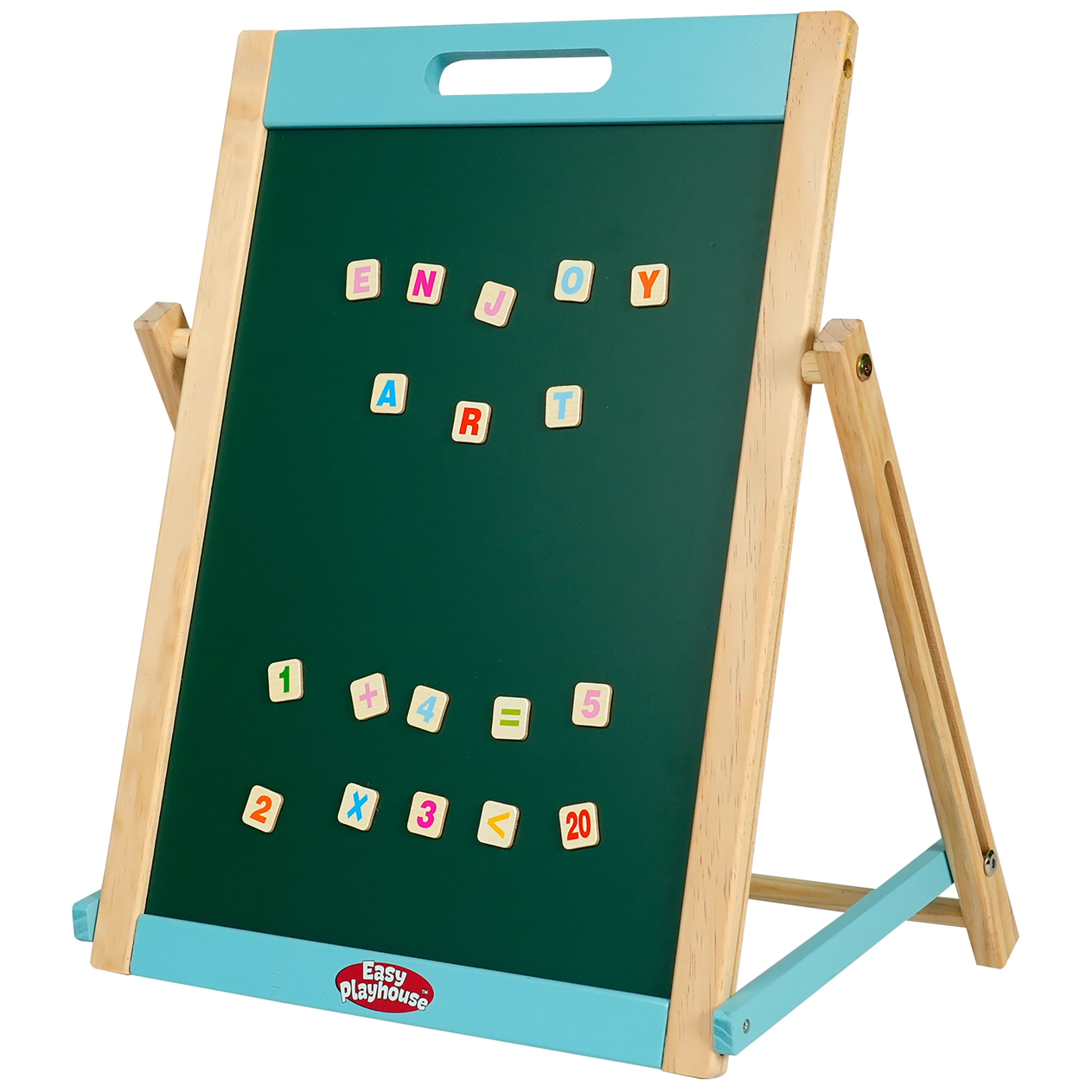 Easy Playhouse: Wooden Tabletop Art Easel - Double-Sided Magnetic Chalk ...