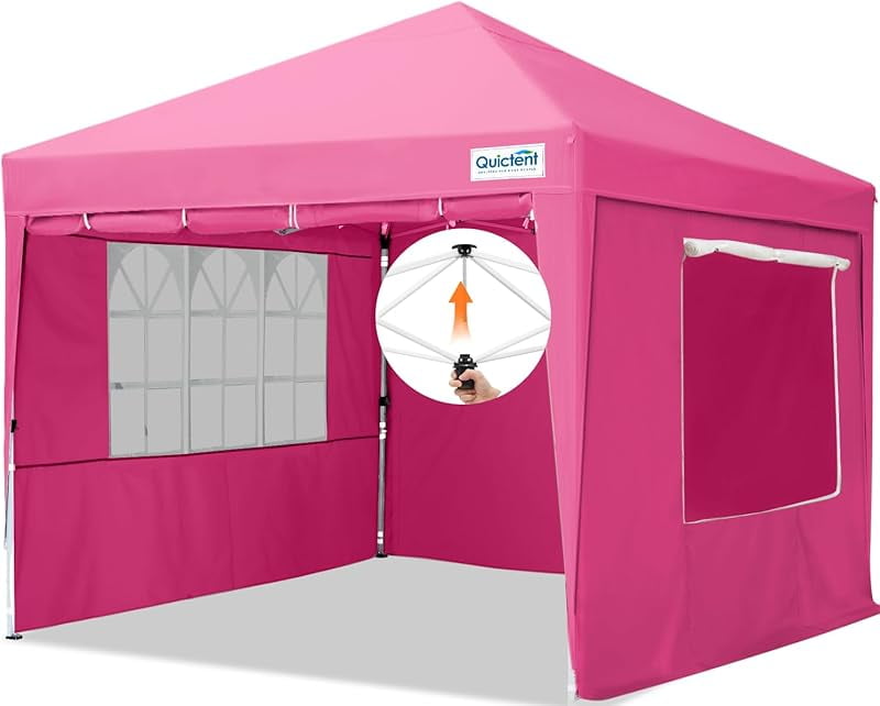 Easy Pop up Canopy Tent 10'x10' with 4 Detachable Window Sidewalls, One ...