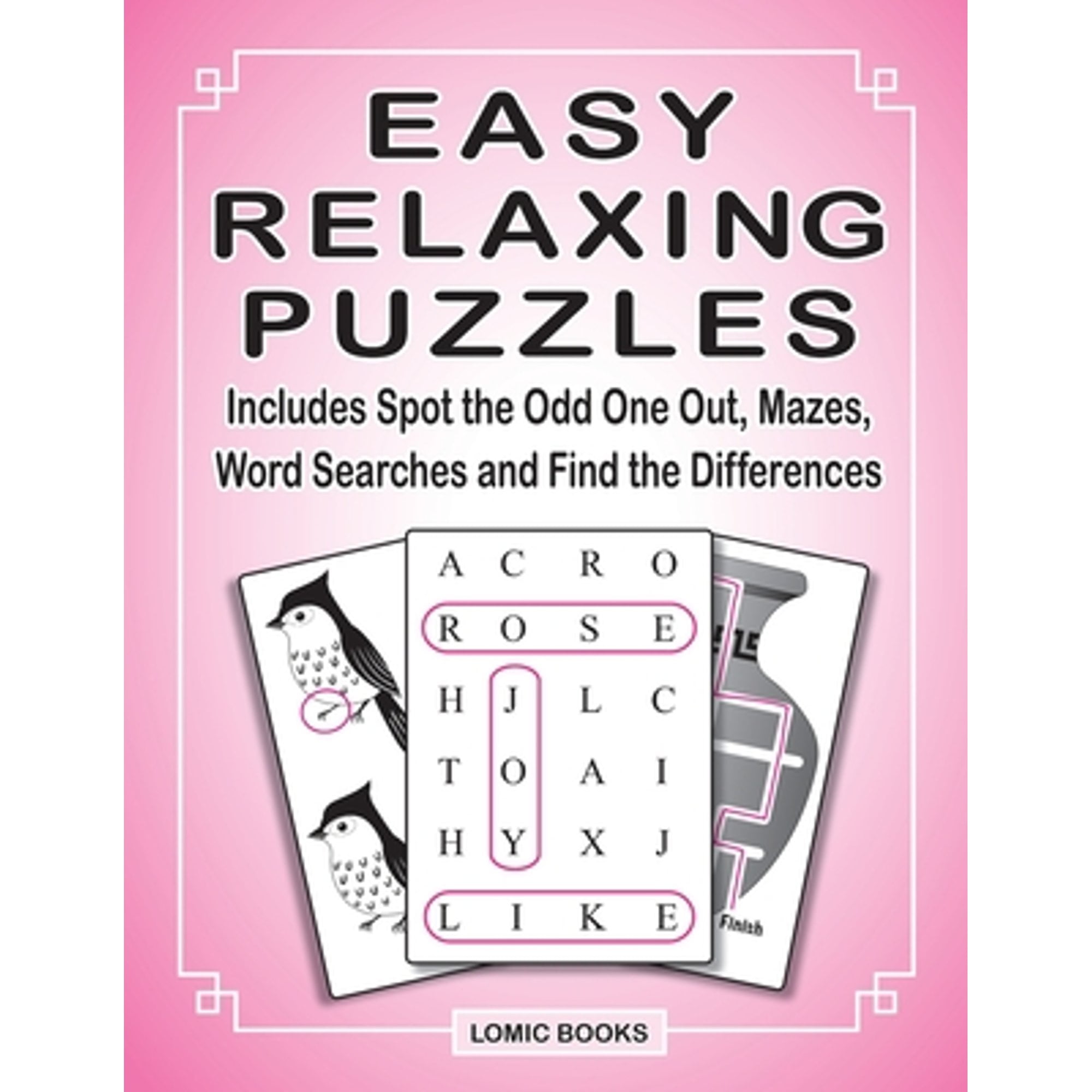 Pre-Owned Easy Relaxing Puzzles: Includes Spot the Odd One Out, Mazes ...