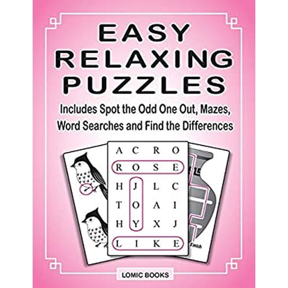 Pre-Owned Easy Relaxing Puzzles: Includes Spot the Odd One Out, Mazes ...