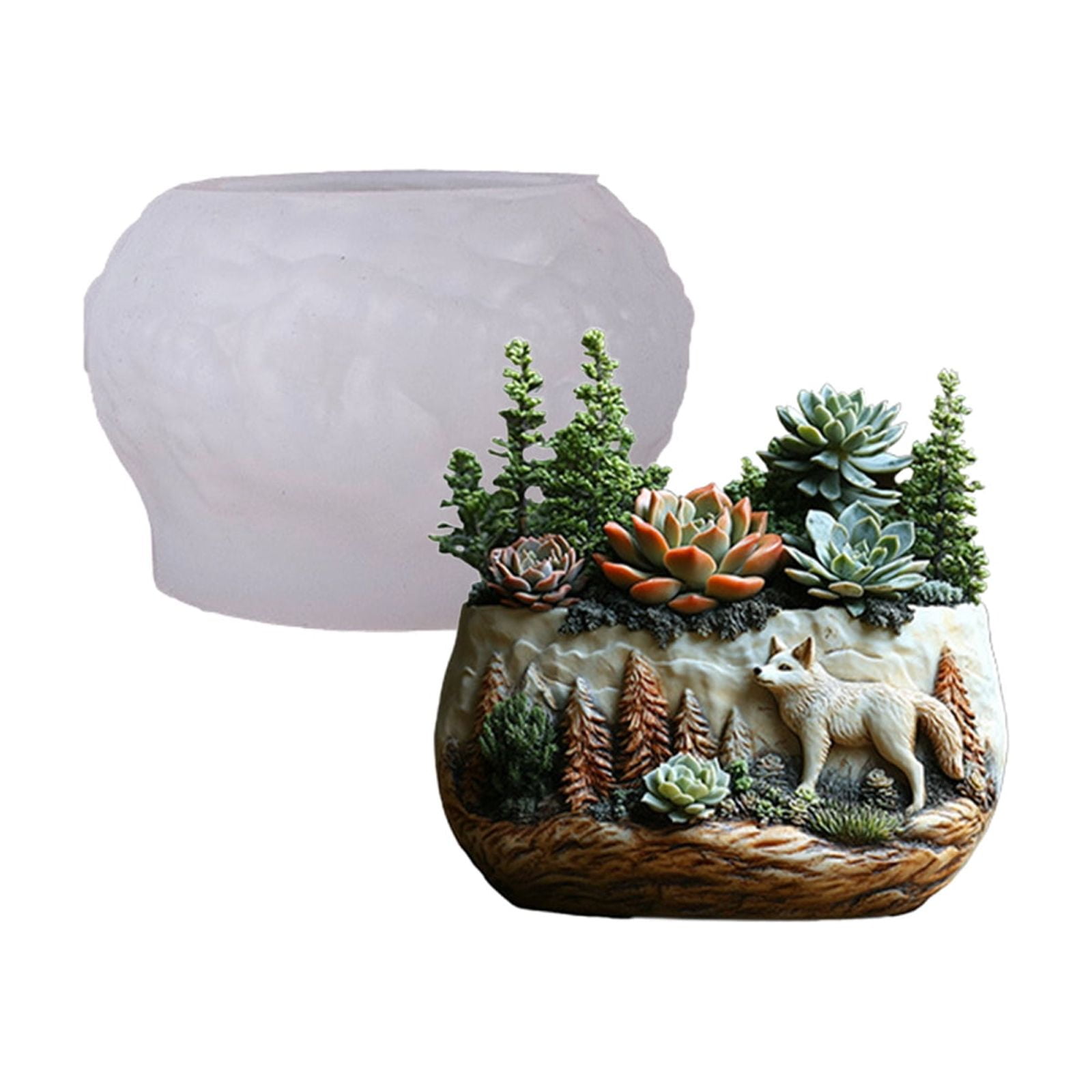 Easy Releasing Silicone Wolf Mold Detailed Design for Resin Crafting ...