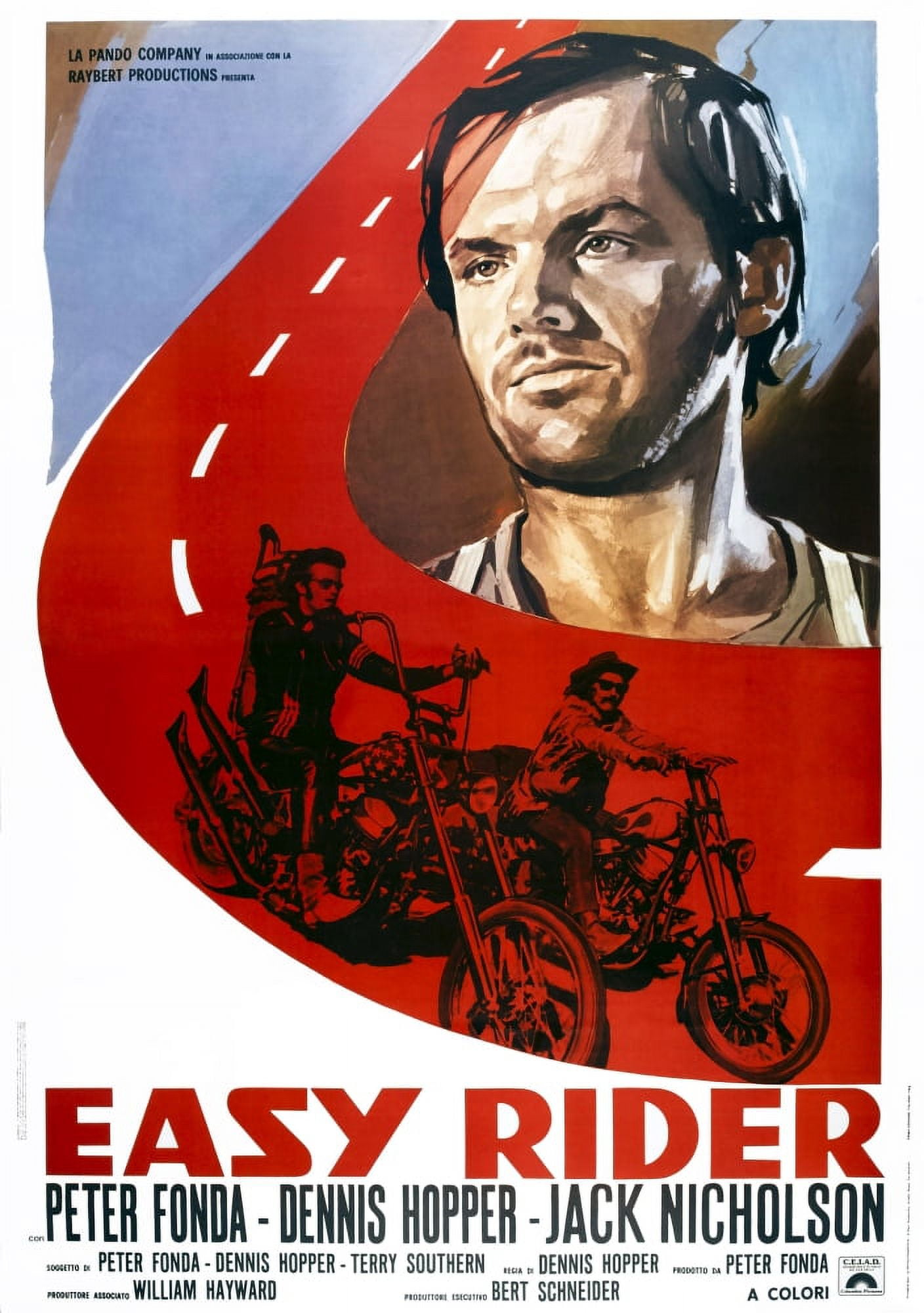 Easy Rider Italian Poster Art From Top: Jack Nicholson Peter Fonda ...