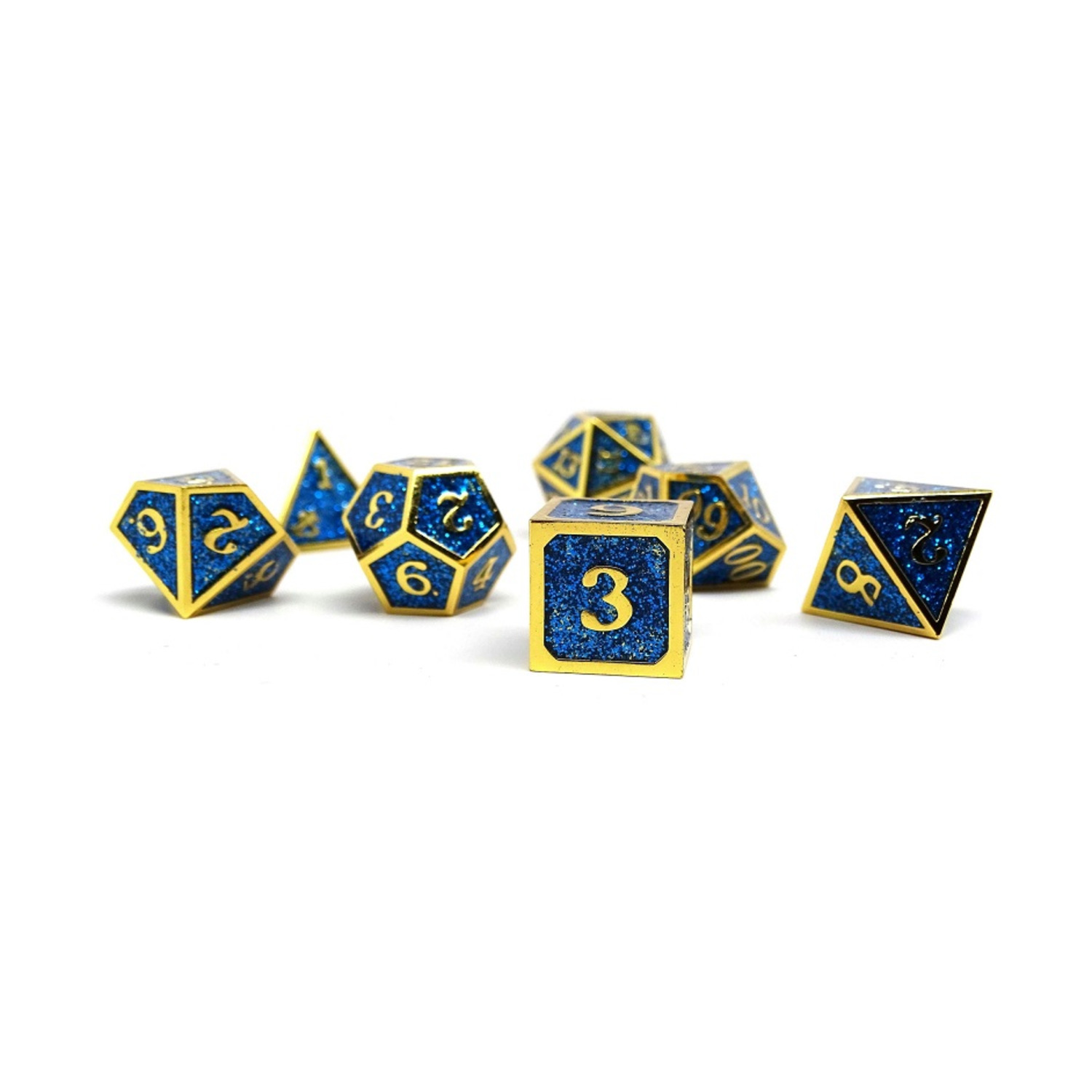 Easy Roller Dice Heroic Dice of Metallic Luster - Blue w/Gold (7) New ...