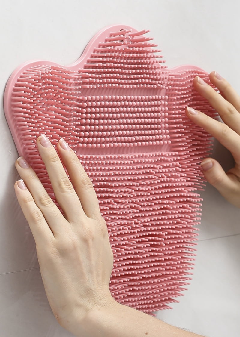 Easy Shower Foot and Back Scrubber, Silicone Foot Scrubber Mat with ...