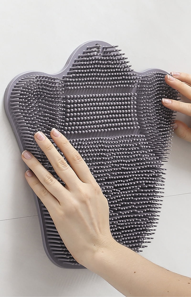 Easy Shower Foot and Back Scrubber, Silicone Foot Scrubber Mat with ...