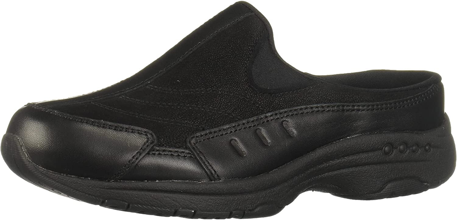 Easy Spirit Comfort Shoes - Travel Time Black Leather Clogs, X-Wide ...