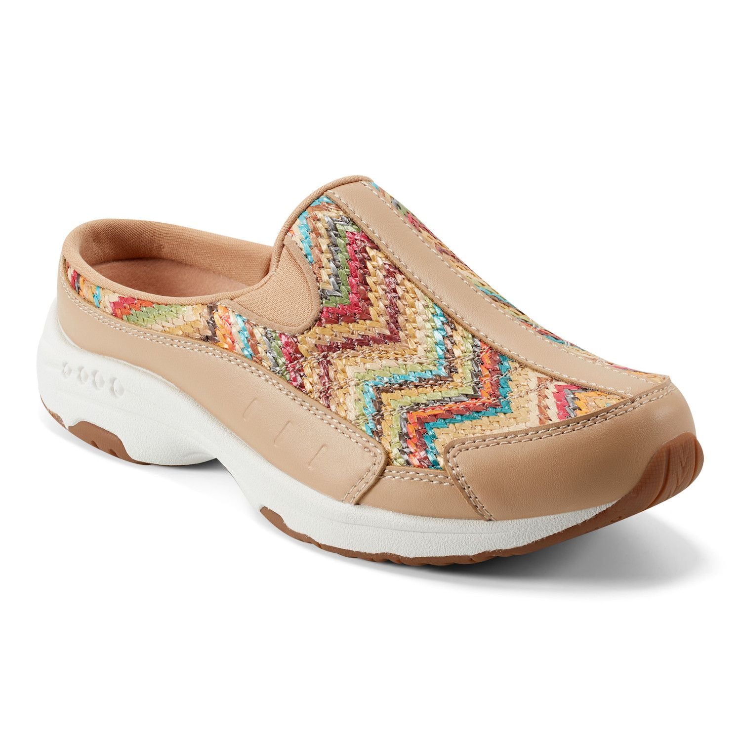 Easy Spirit Traveltime Women's Fashion Mules Color: Natural Chevron ...