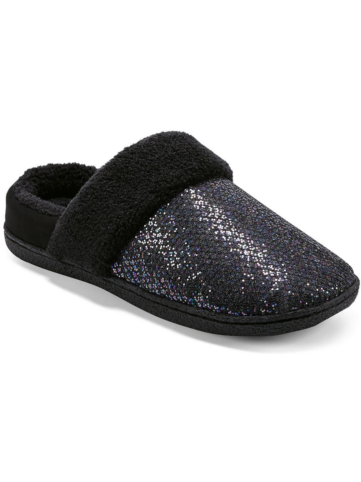 Easy Spirit Womens Siesta 8 Faux Fur Glitter Loafer Slippers - Walmart.com