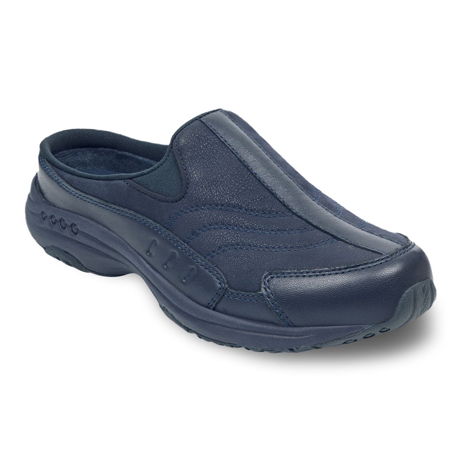 Easy Spirit Traveltime Women's Leather Mules Color: Navy Size: 12 WIDE ...