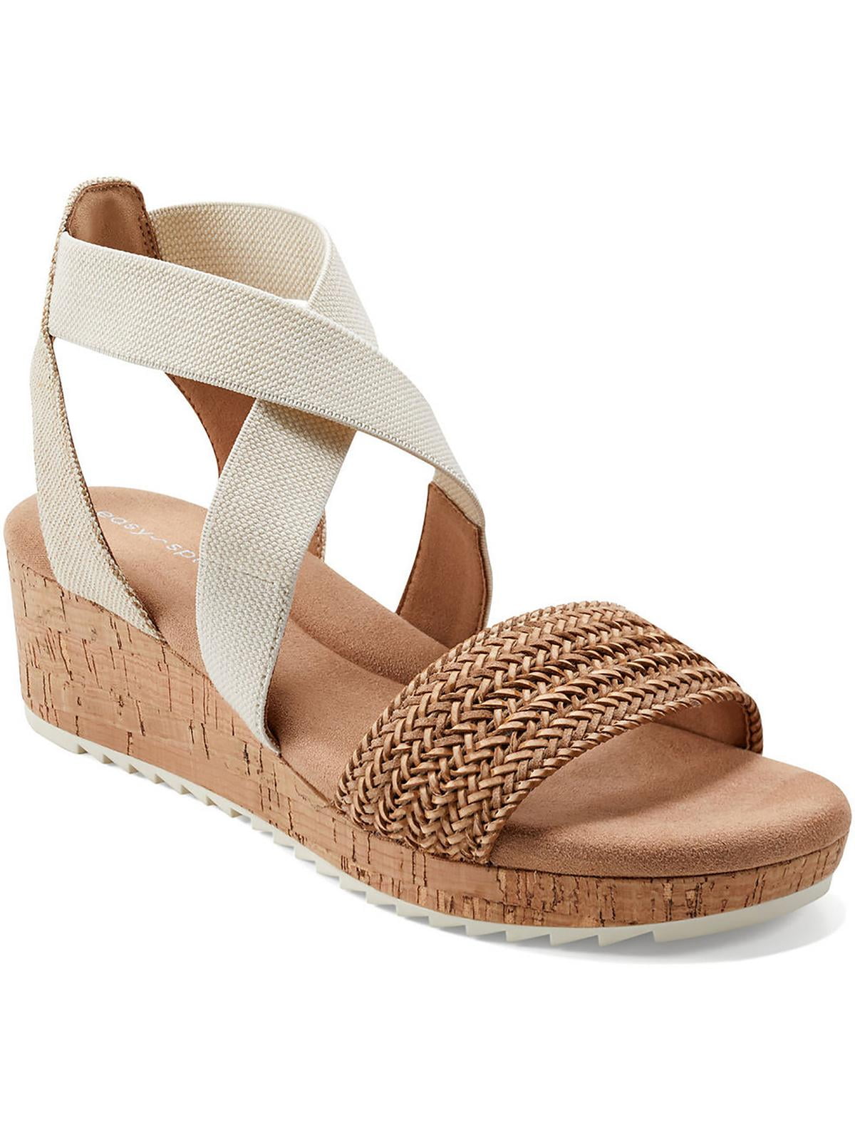 Easy Spirit Womens Lorena Canvas Criss-Cross Wedge Sandals - Walmart.com