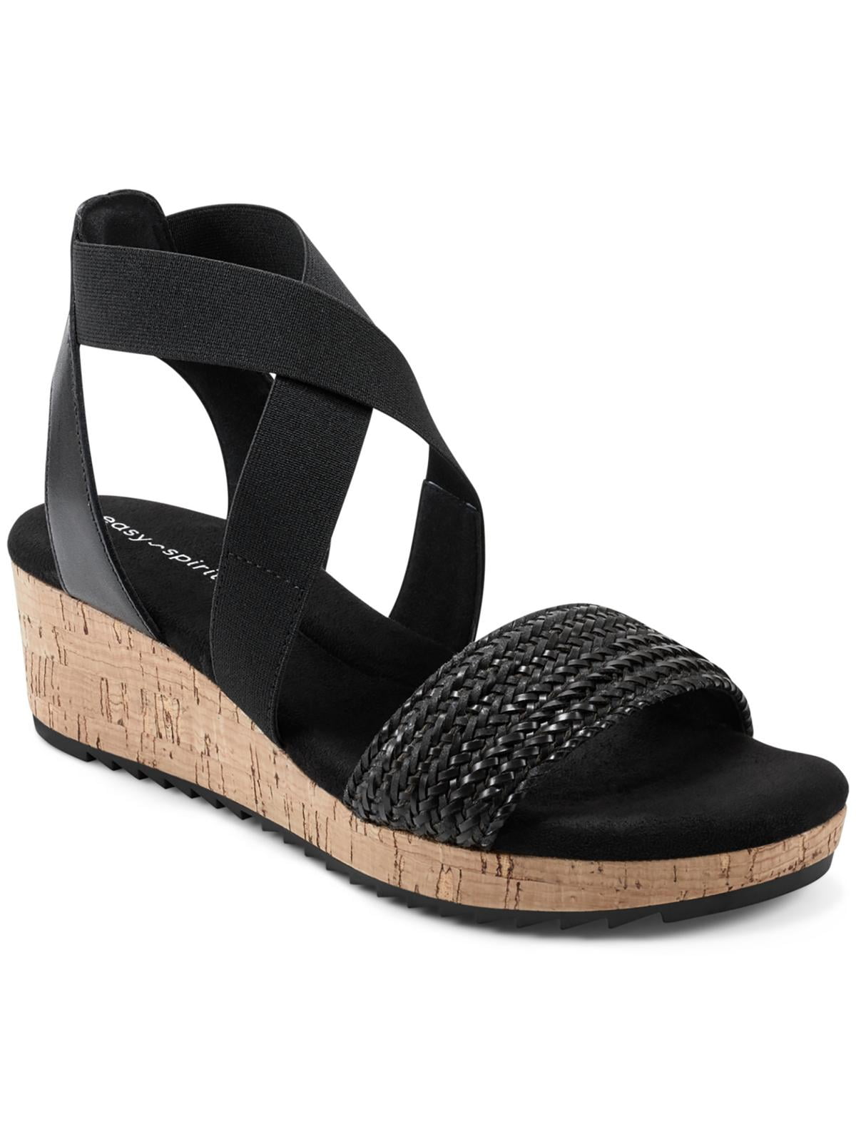 Easy Spirit Womens Lorena 2 Leather Woven Slingback Sandals - Walmart.com