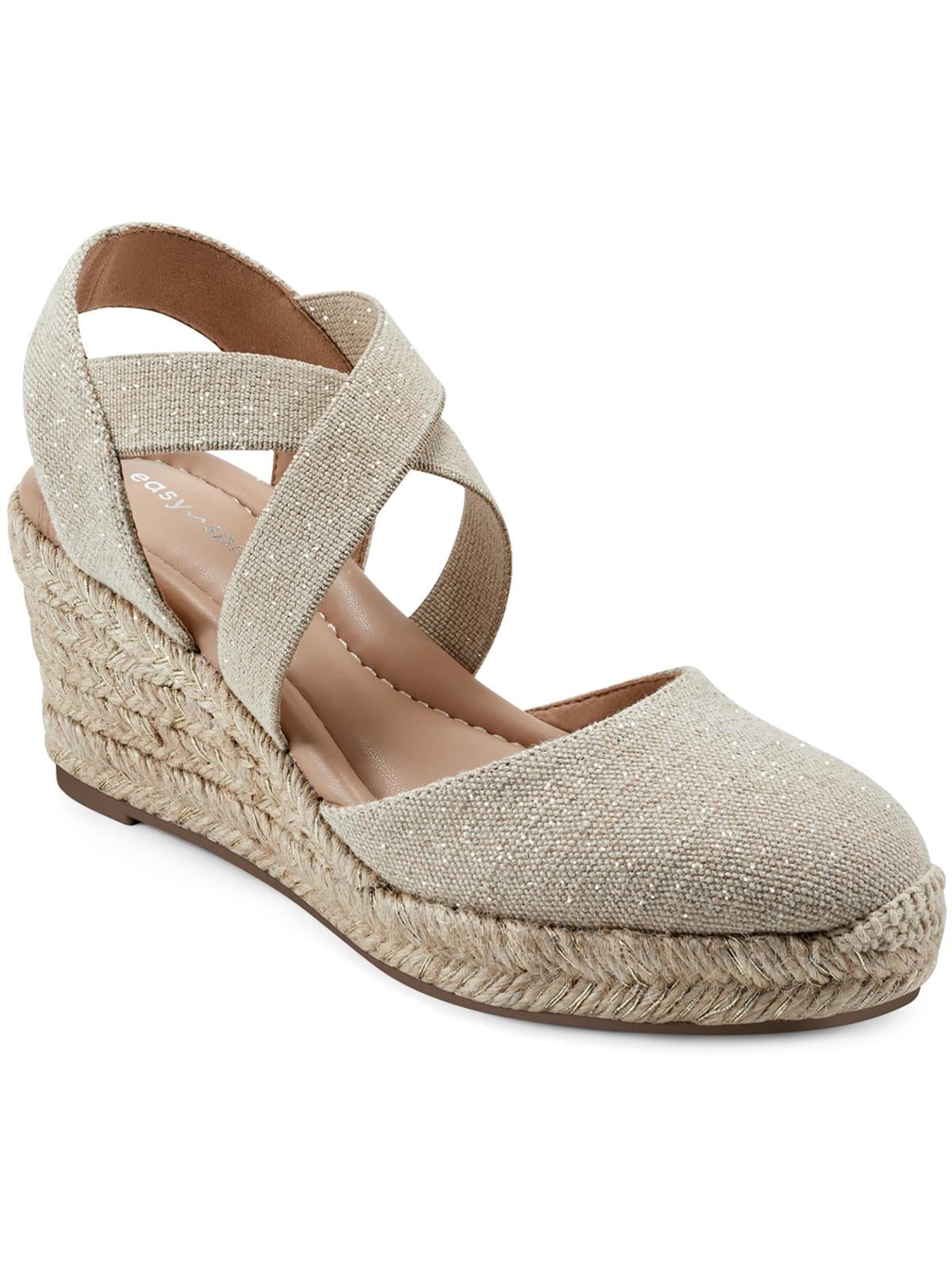 Easy Spirit Womens MEZA7 Almond toe Slip on Wedge Sandals - Walmart.com