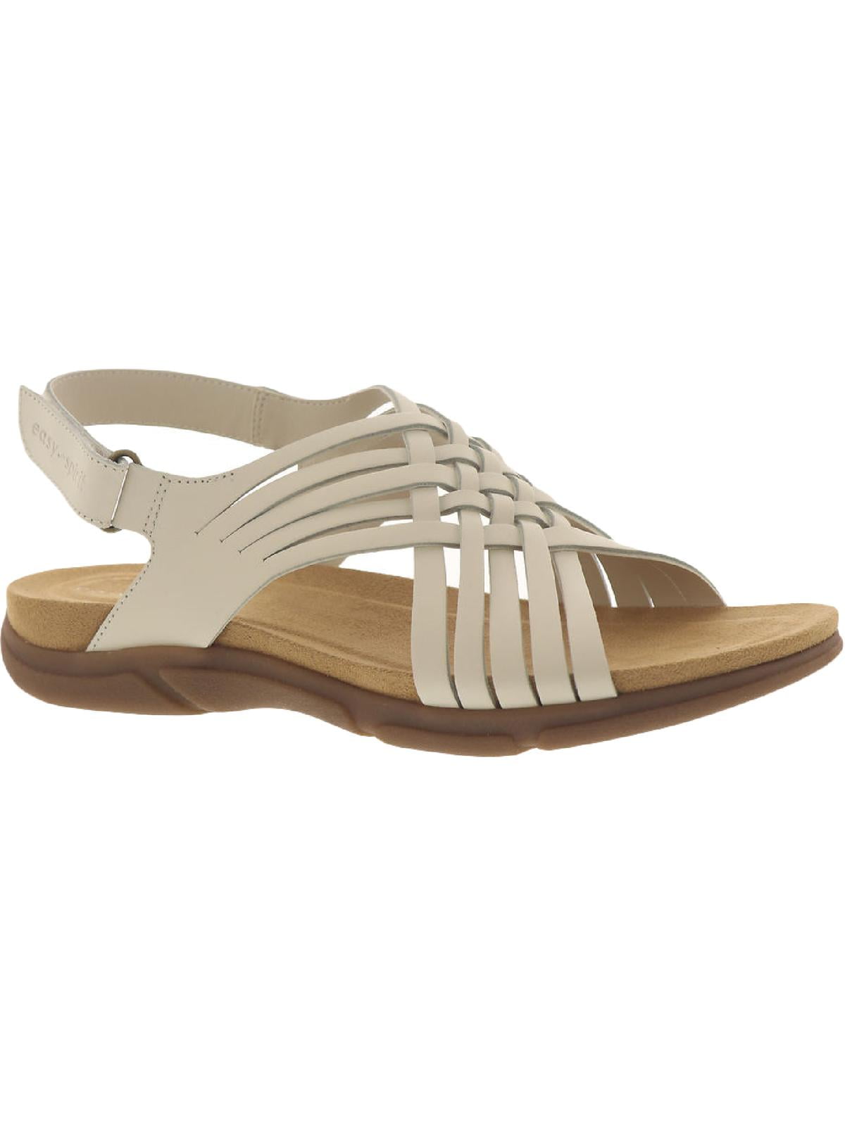 Easy Spirit Womens Mar Leather Slingback Flat Sandals - Walmart.com