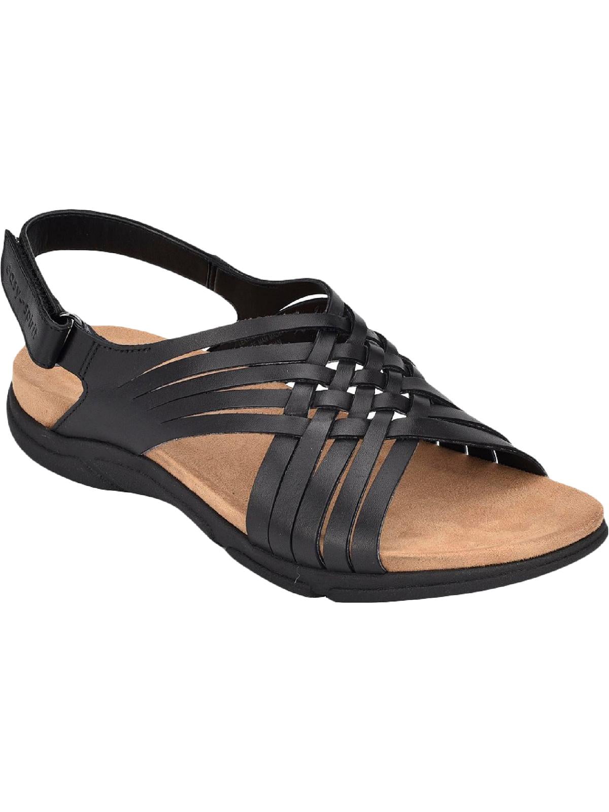 Easy Spirit Womens Semar Leather Slingback Flat Sandals - Walmart.com