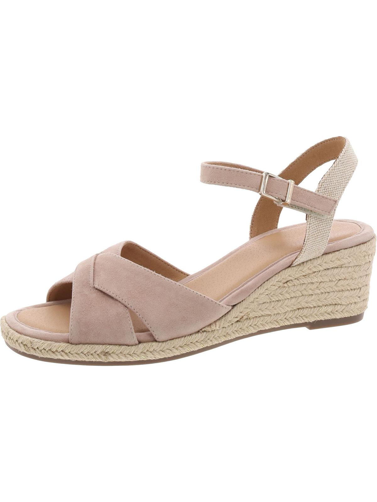 Easy Spirit Womens Shandra Suede Open Toe Wedge Sandals - Walmart.com