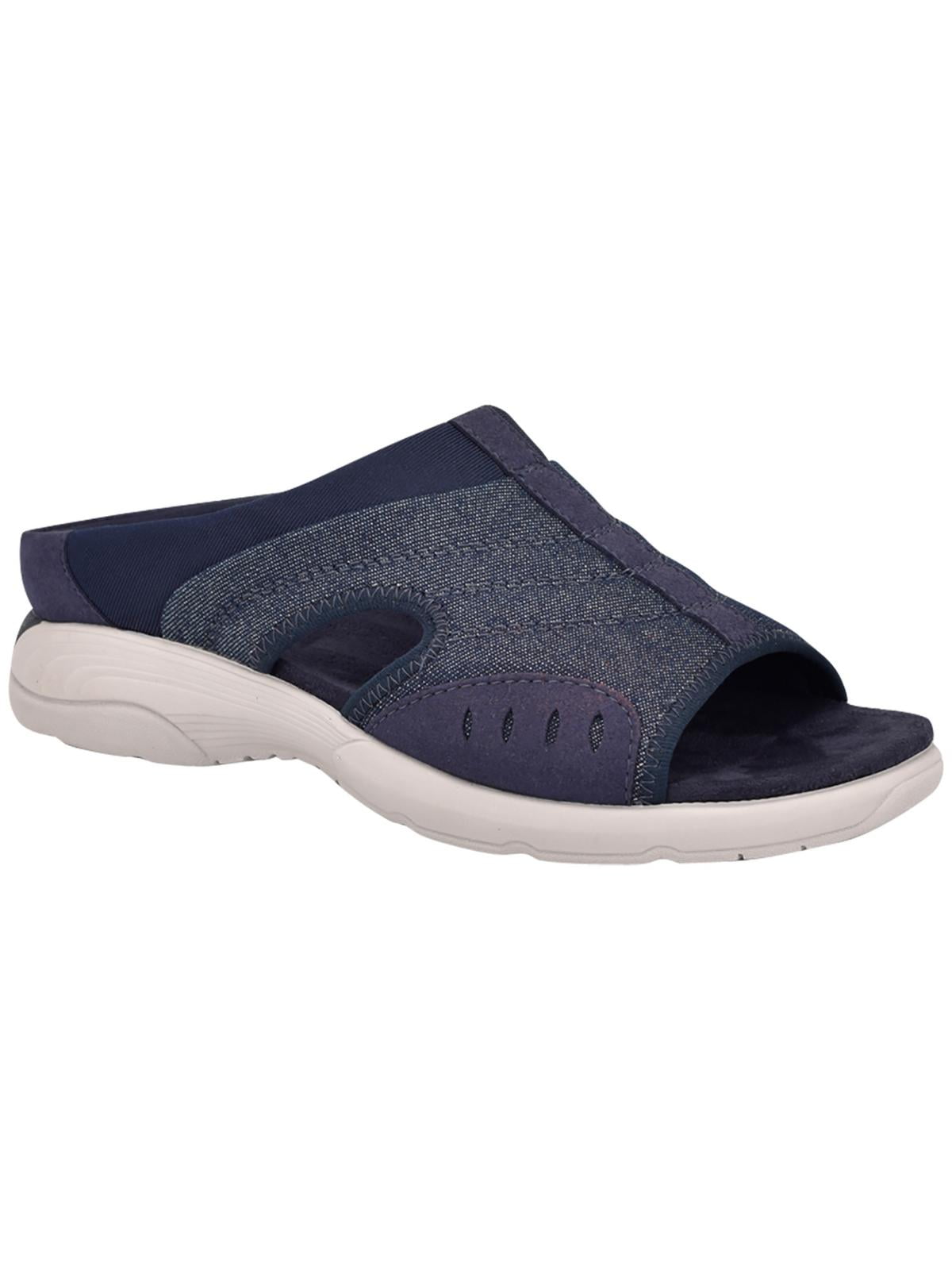Easy Spirit Womens Traciee 7 Wedge Open Toe Slide Sandals - Walmart.com