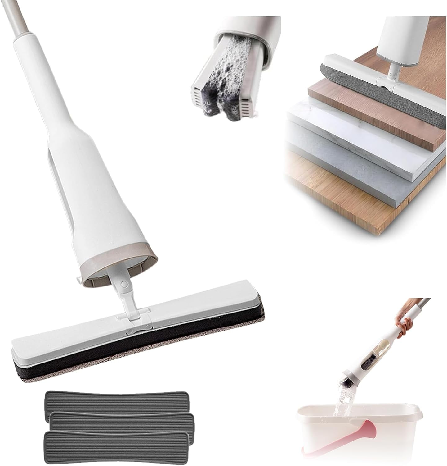 Easy Squeeze Butterfly Mop,Spray Mop for Floor Cleaning Wet Dry Mop ...