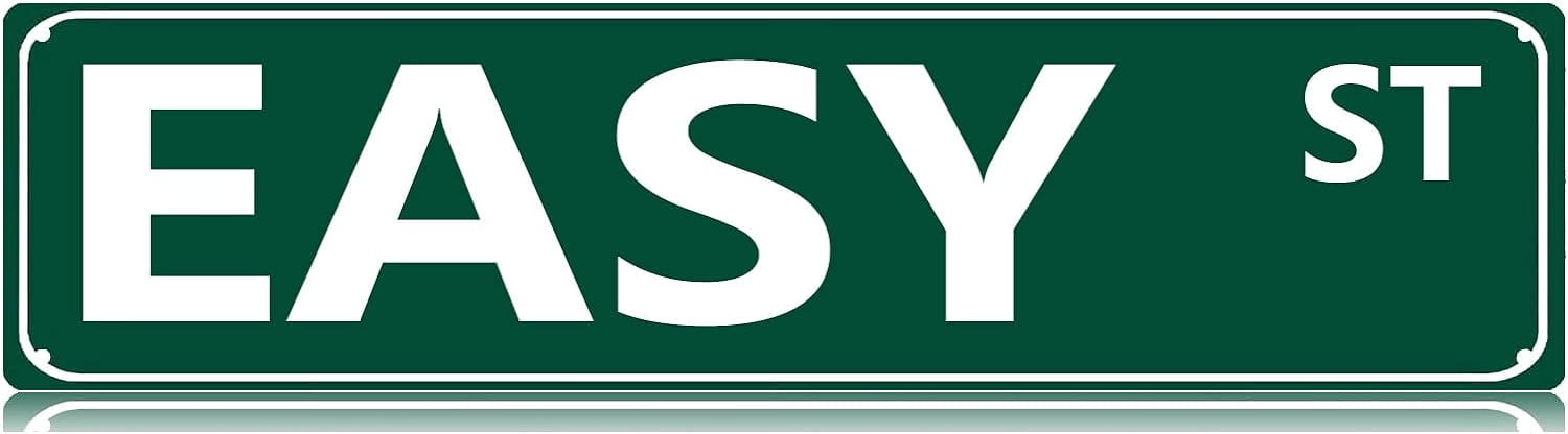 Easy St Metal Street Tin Sign Funny Vintage Slim Tin Signs 16 x 4 Inch ...