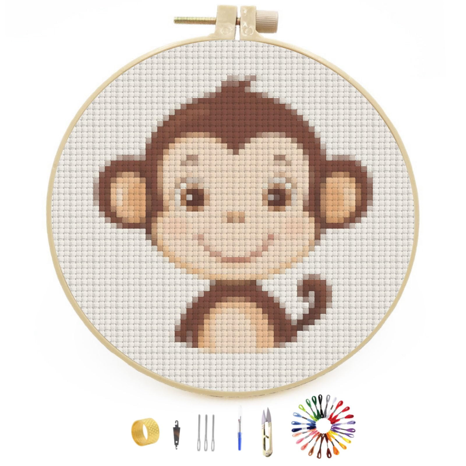 Easy Stamped A Cartoon Cute Little Monkey Cross Stitch Kits for ...