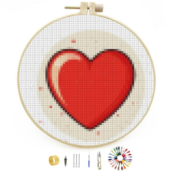 Stitches Heart Cross-stitch
