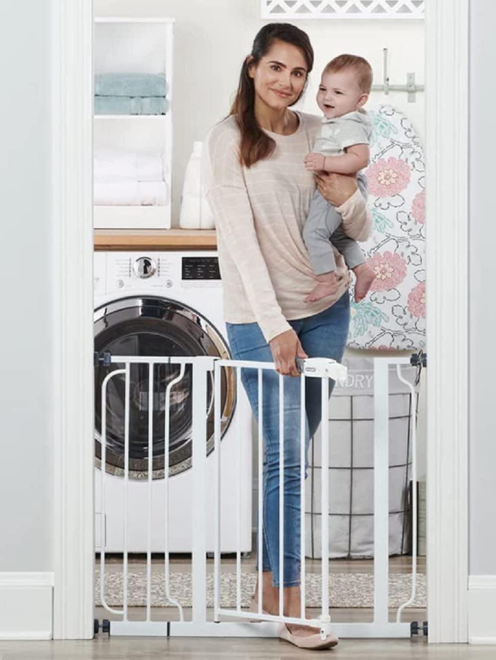 Easy Step 38.5-Inch Extra Wide Walk Thru pet Gate, White Original ...