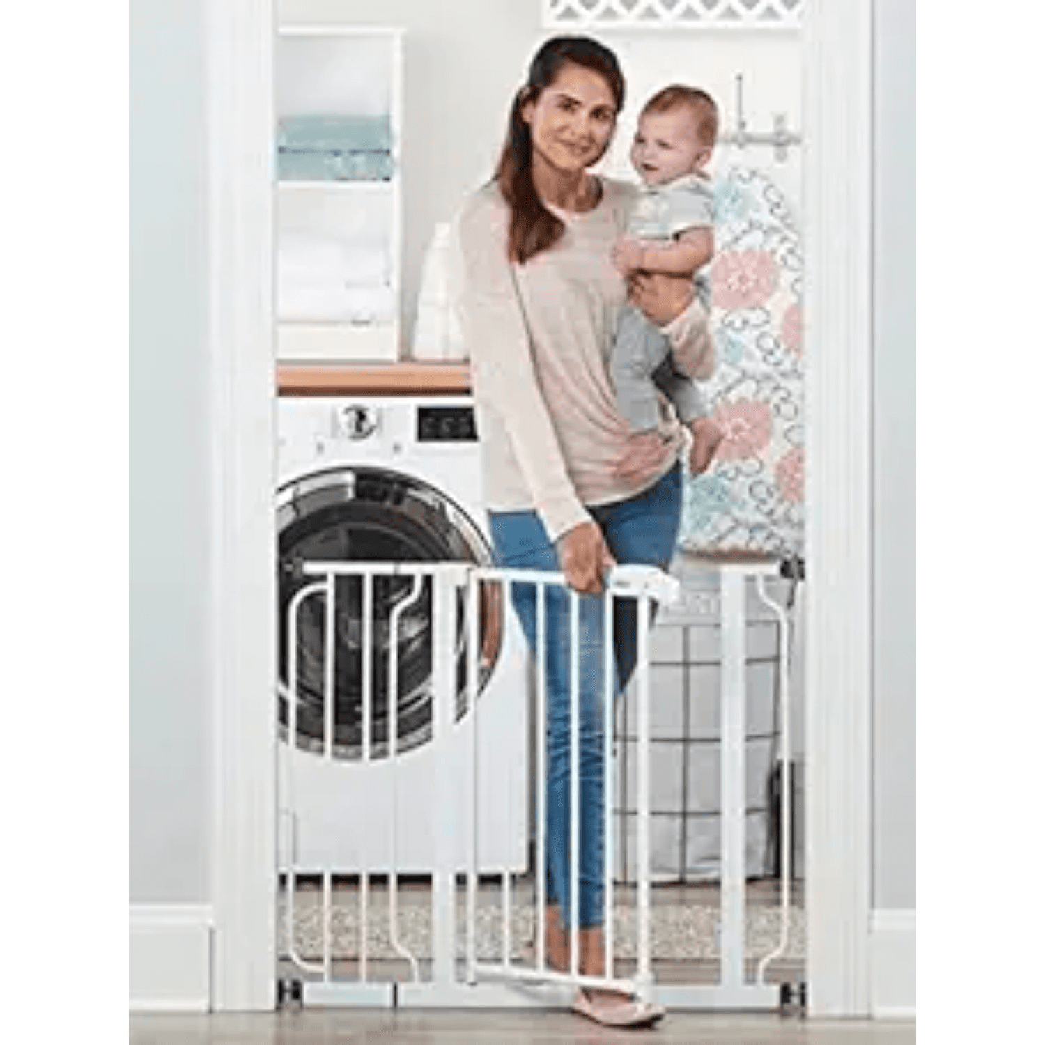 Easy Step 38.5-Inch Wide Walk Thru Baby Gate, Includes 6-Inch Extension ...