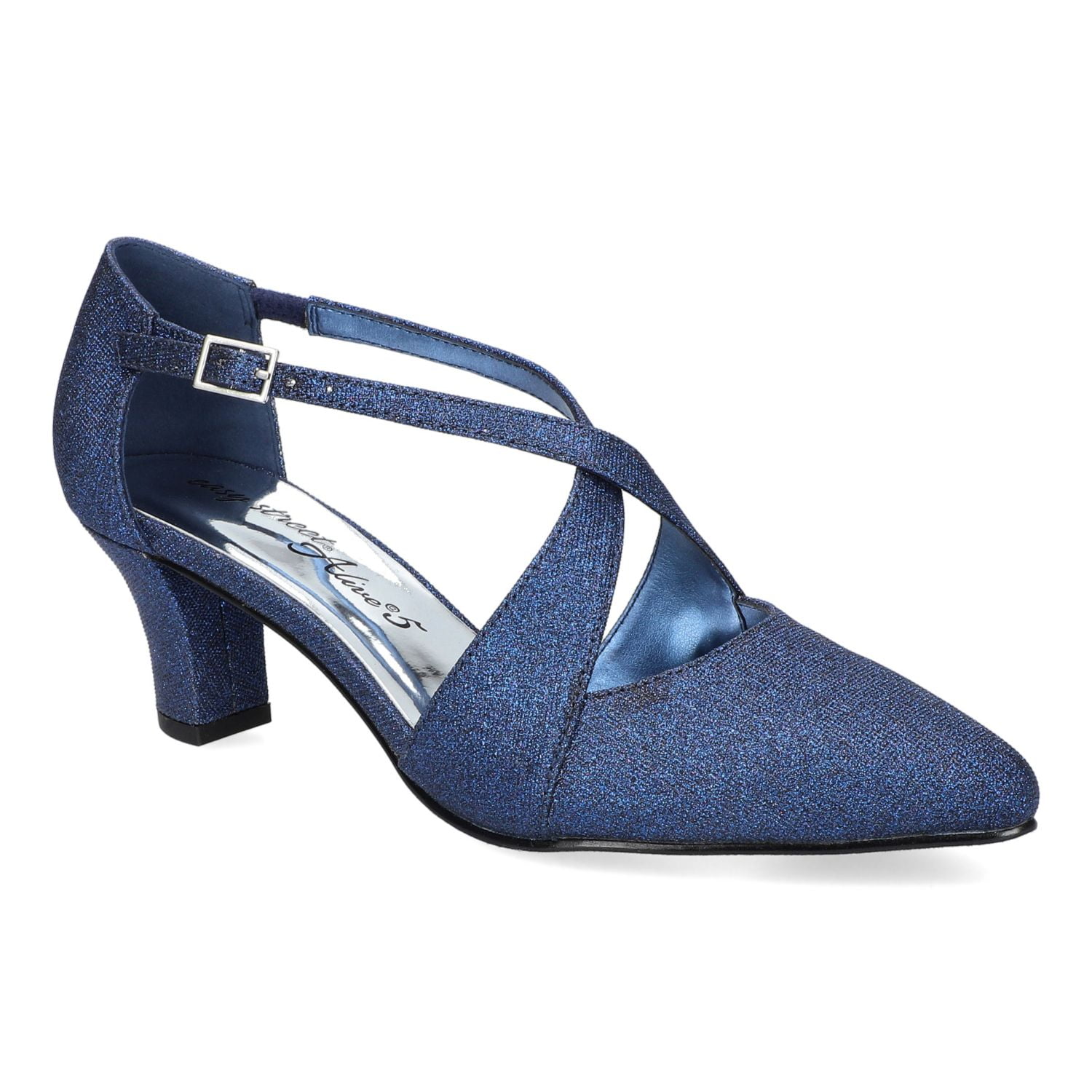 Easy Street Elegance Women's Slingback Pumps Color: Navy Glitter Size ...