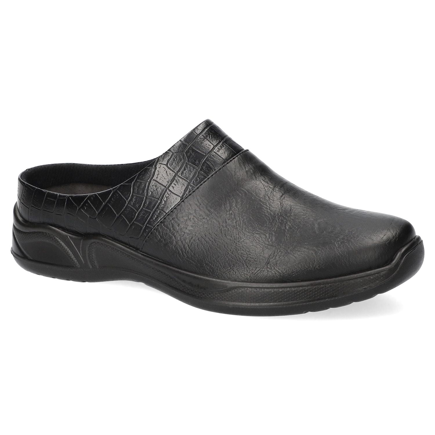Easy Street Janalee Women's Black Comfort Mules Color: Black Croco Size ...