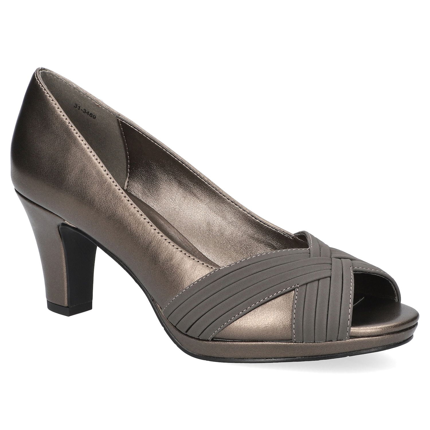 Easy Street Women's Lavish Platform Peep Toe Pumps Color: Pewter Size ...