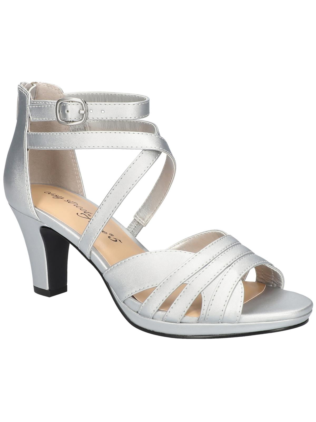 Easy Street Womens Crissa Satin Ankle Strap Heels - Walmart.com